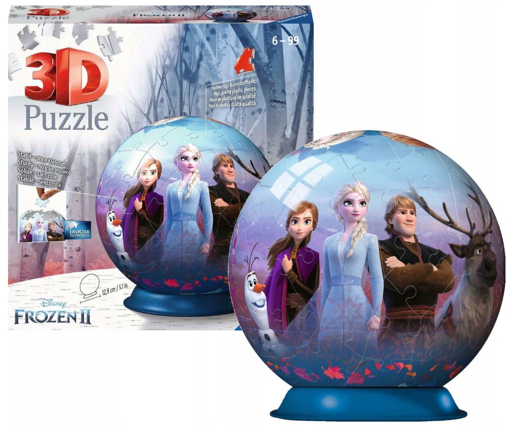 Puzzle 3D 72 Elementy FROZEN Kula Ravensburger - 12933758311 - oficjalne archiwum Allegro