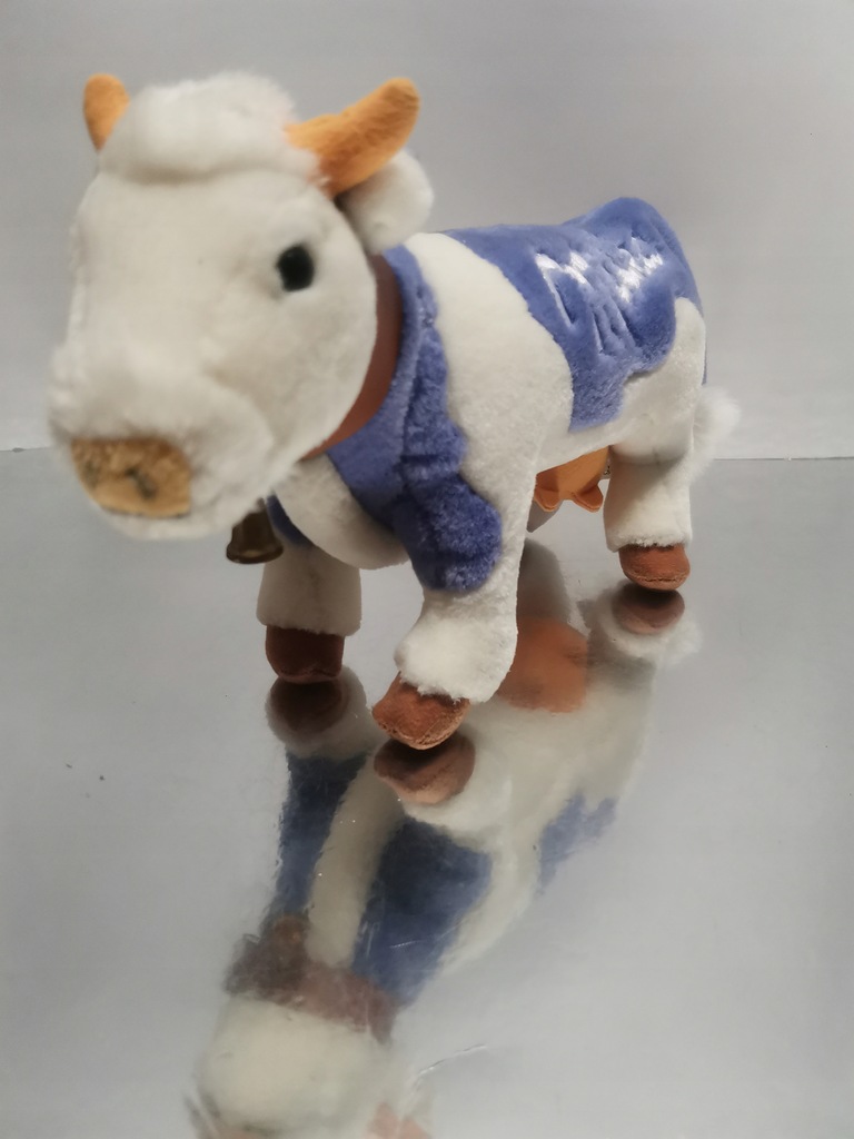 Fioletowa KROWA Milka krówka stojąca maskotka 29cm - 11151779477 ...