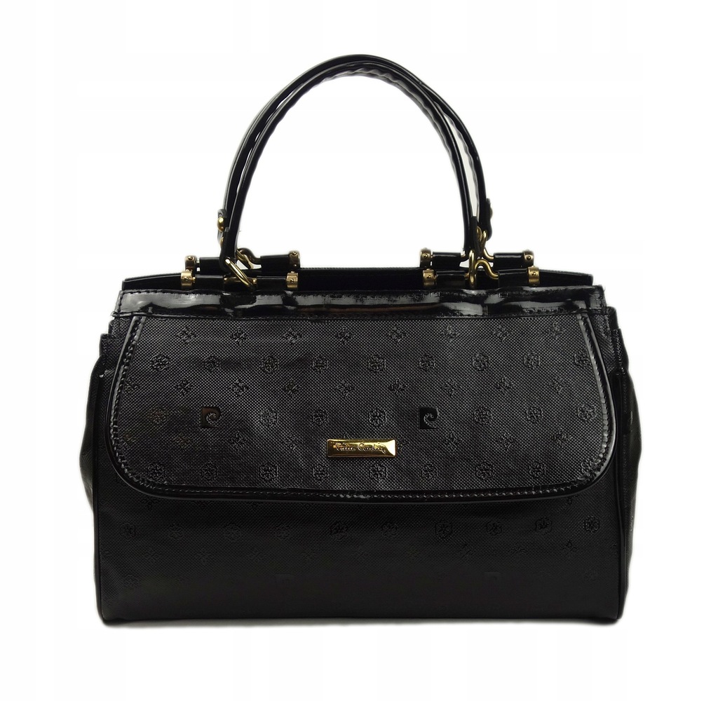 PIERRE CARDIN Czarna Torebka do Ręki Kuferek Logowana - 14642424743 ...