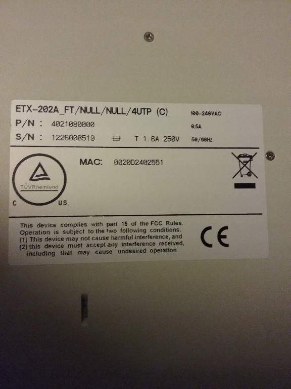 RAD ETX-202A EtherAccess Carrier Ethernet Demarcat - 7648165949 ...