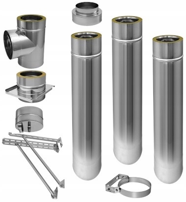 Komin stalowy izolowany 0,8 mm śr 130/180 mm 3 m - 10968150757 - oficjalne archiwum Allegro