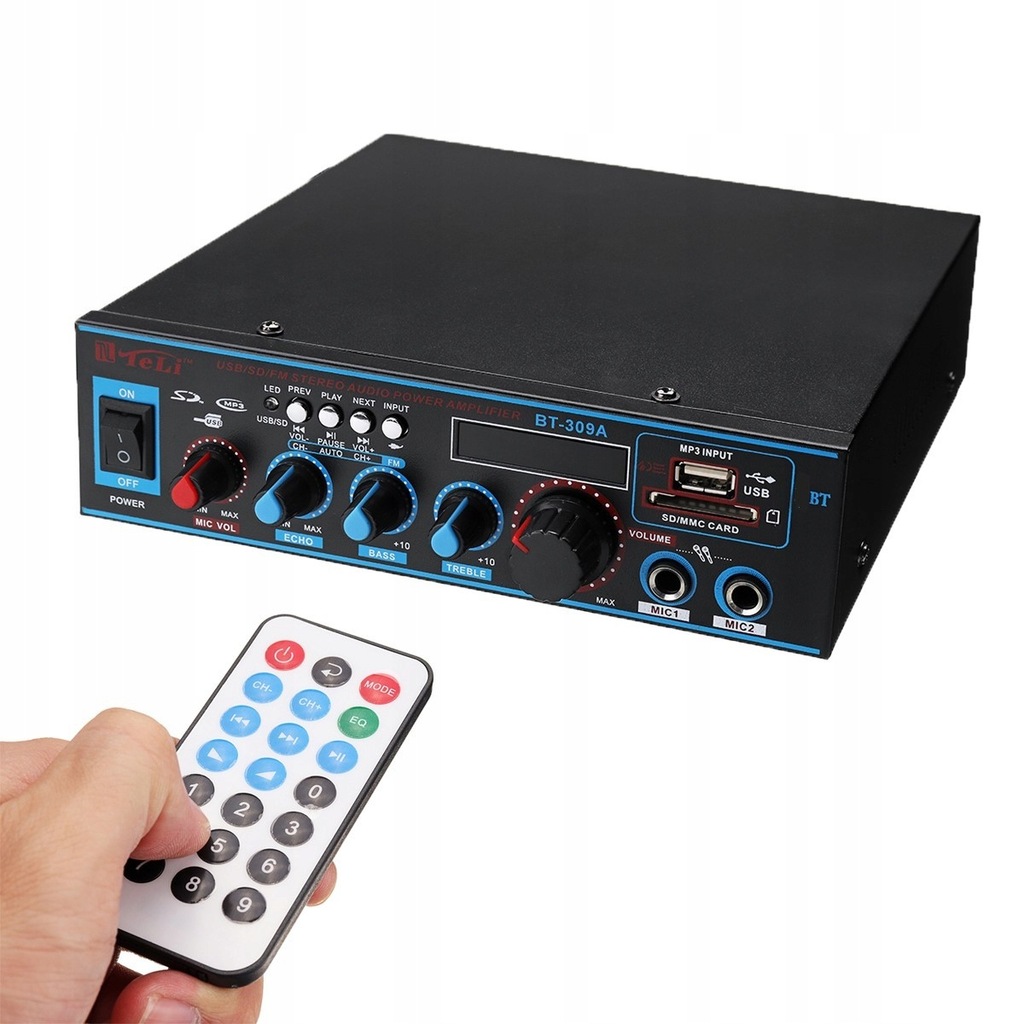 WZMACNIACZ BLUETOOTH AMPLITUNER STEREO HiFi MP3 FM - 9662970202 - oficjalne archiwum Allegro