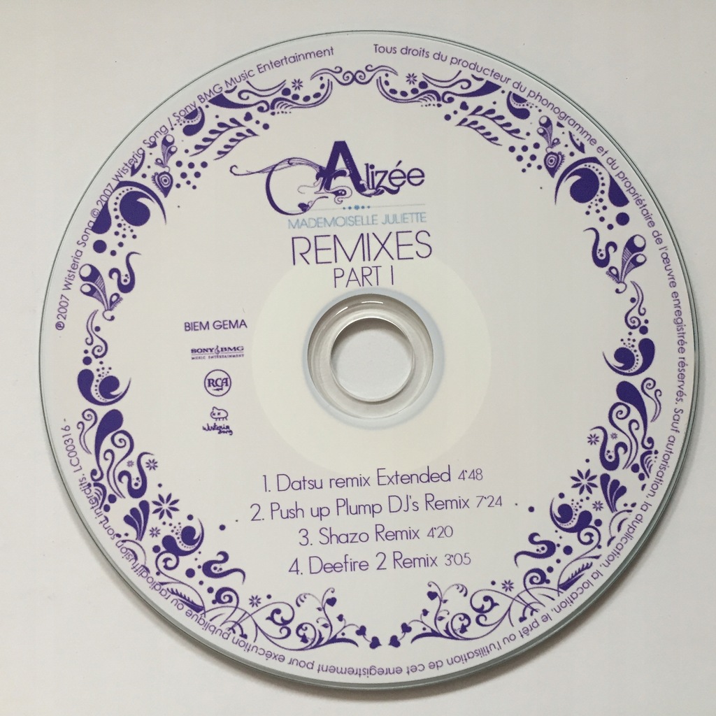 Alizée – Mademoiselle Juliette (Remixes Part I) - 12582884160 ...