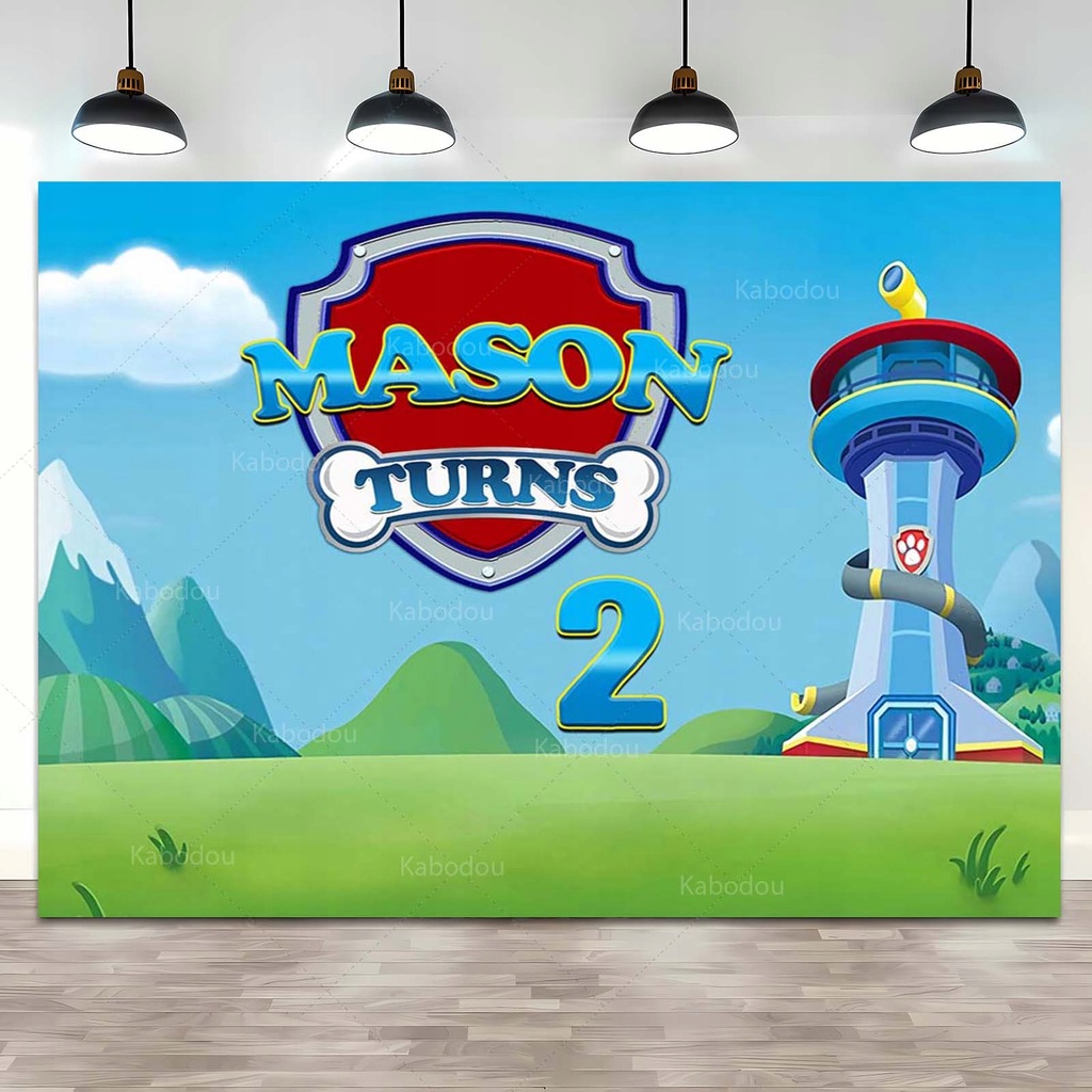 Dog Paw Bone Party Backdrop Paw Patrol Watchtower - 14164302240 ...