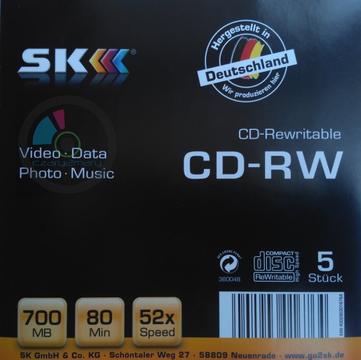 SKC CD-RW 700MB x4-x12 wielokrotny zapis 1szt. - 7389630659 - oficjalne archiwum Allegro