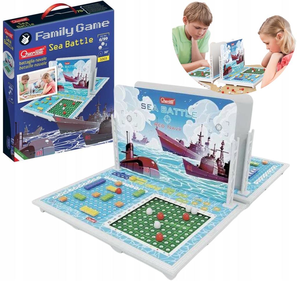 GRA STATKI PLANSZOWA Okręty Quercetti SEA BATTLE - 12378561812 ...