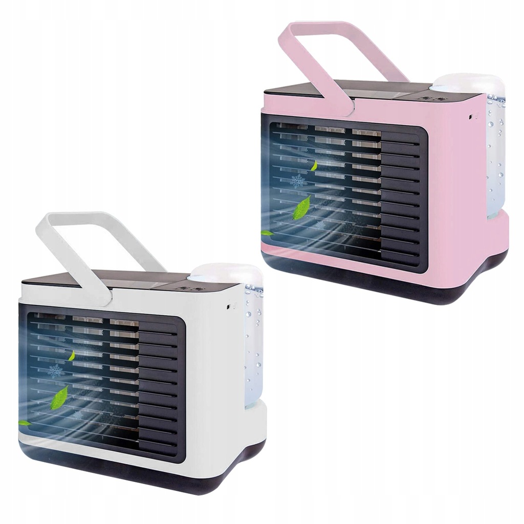 MINI KLIMATYZATOR PRZENOŚNY NAWILŻACZ różowy+biały - 11896039928 ...