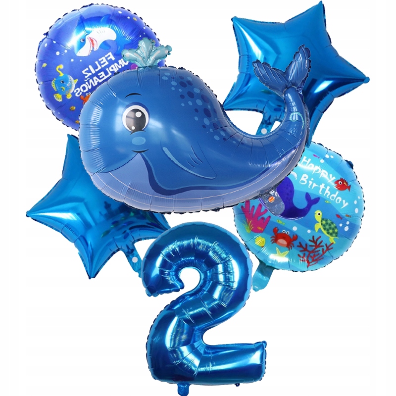 Paczka rekin rysunkowy wieloryb roczny balon z cyf - 14135039337 ...