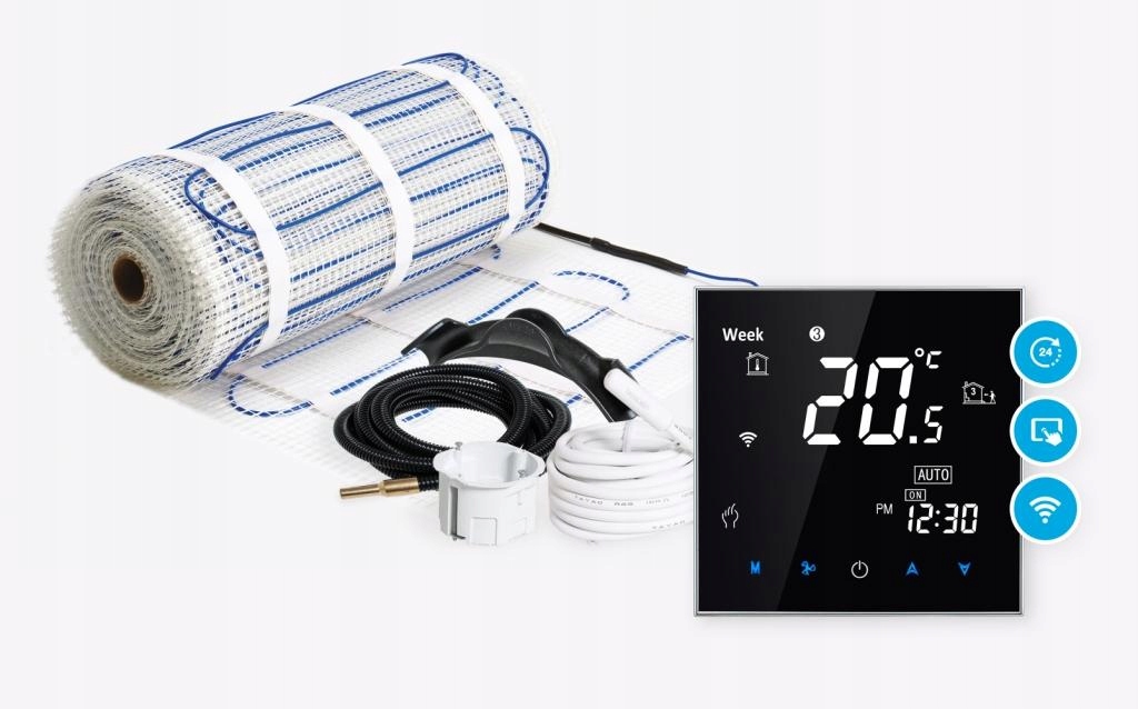 MATA GRZEJNA GRZEWCZA ZESTAW 3m2 - T2 WIFI DOTYK - 9228551194 - oficjalne archiwum Allegro