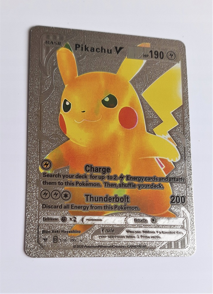 Karta Pokemon Pikachu V Silver Srebrna Karta - 12824910299 - oficjalne ...