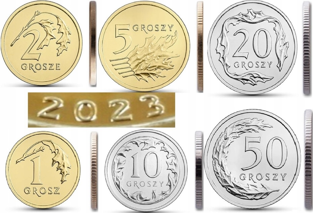 Komplet 6 monet 1 2 5 10 20 50 gr. 2023 mennicze - 13497977478 - oficjalne archiwum Allegro