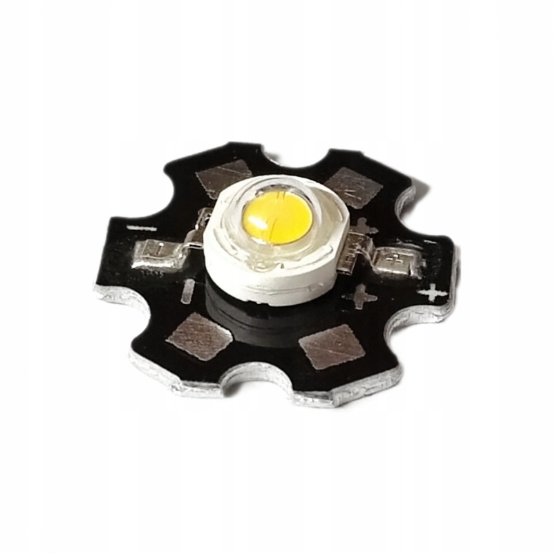 Dioda Power-LED 1W, biały ciepły 3000K, PCB 20mm - 14609898272 ...