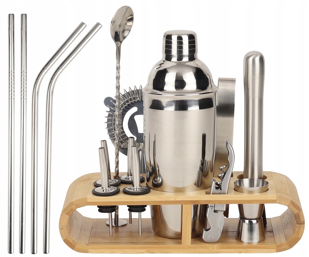 Akcesoria do robienia drinkow Zestaw barmanski stojak shaker metalowy ...