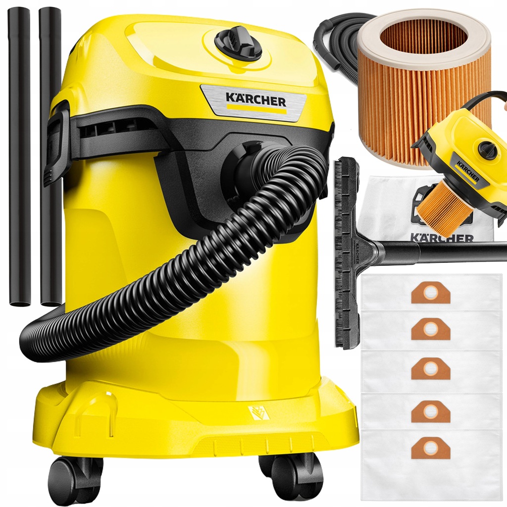 ODKURZACZ PRZEMYSŁOWY KARCHER WD3 +5SZT WOREK XXL - 11246340806 - oficjalne archiwum Allegro