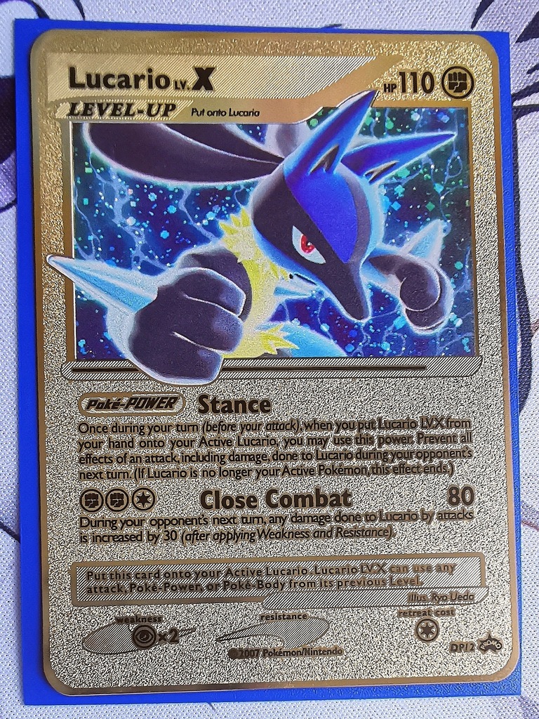 Pokemon Lucario Lv. X Złota Metalowa Karta Gold - 13296668129 - oficjalne archiwum Allegro
