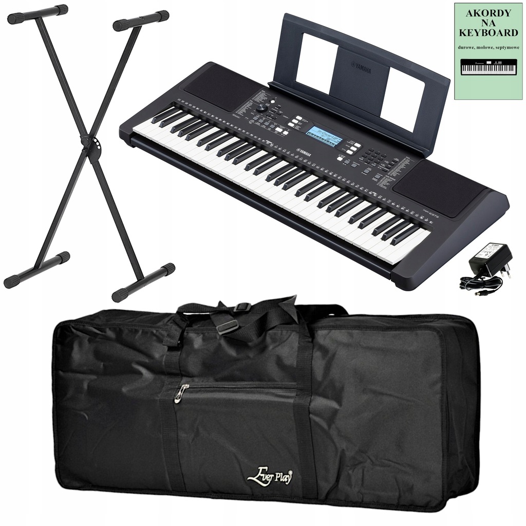 YAMAHA PSR-E373 + Statyw + Pokrowiec + AKORDY - 11621034910 - oficjalne archiwum Allegro
