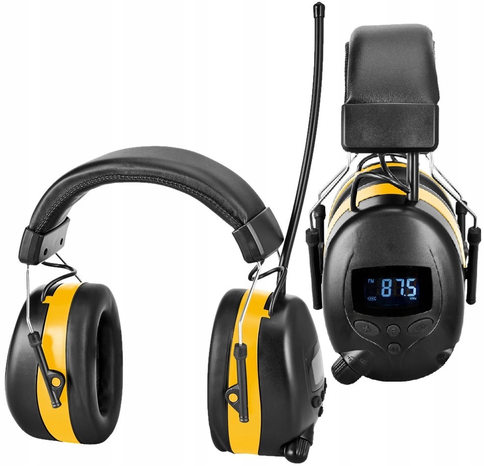 Nauszniki ochronne robocze z Radiem FM i Bluetooth - 10694884646 - oficjalne archiwum Allegro