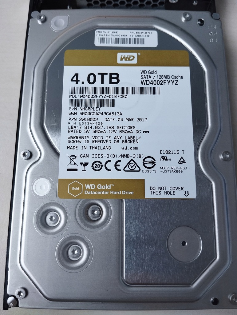 Dysk WD GOLD WD4002FYYZ 4TB SATA III 3,5" - 14393165801 - oficjalne ...