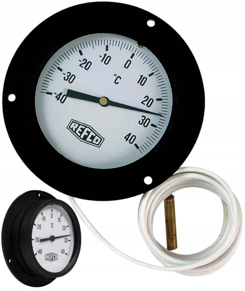 Termometr tarczowy 10 cm z czujką kapilarną REFCO - 13948379790 - oficjalne archiwum Allegro