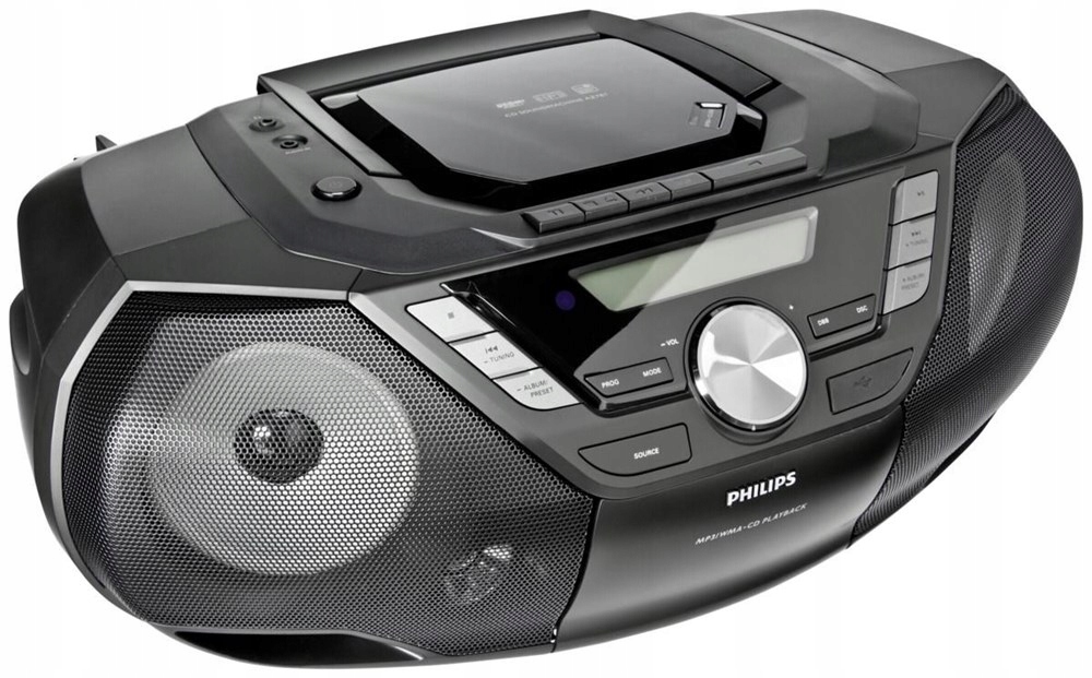 RADIO BOOMBOX USB MP3 CD FM/AM KASETA MEGA DZWIĘK - 12690440124 - oficjalne archiwum Allegro