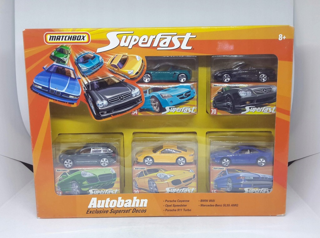 MATCHBOX AUTOBAHN SET - PORSCHE BMW OPEL MERCEDES - 8720409263 ...