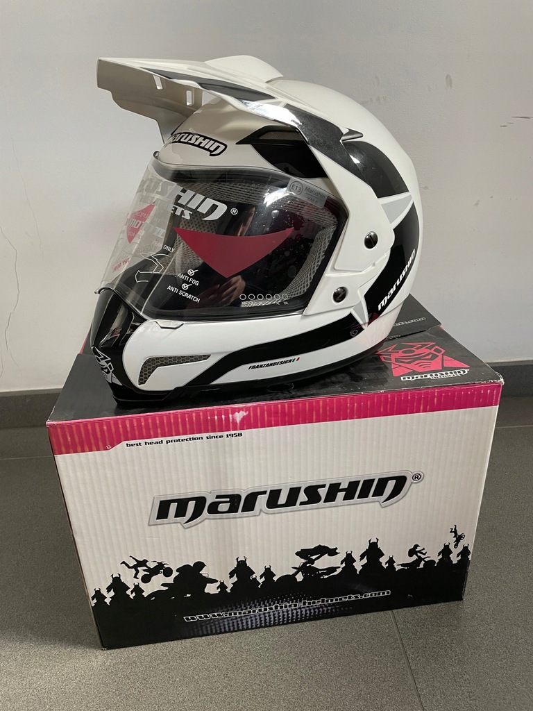 Kask motocyklowy z daszkiem Marushin X-Moto roz. S - 13223283529 - oficjalne archiwum Allegro