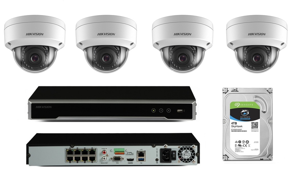 CYFROWY MONITORING IP ZESTAW KAMER HIKVISION POE - 9752666151 ...