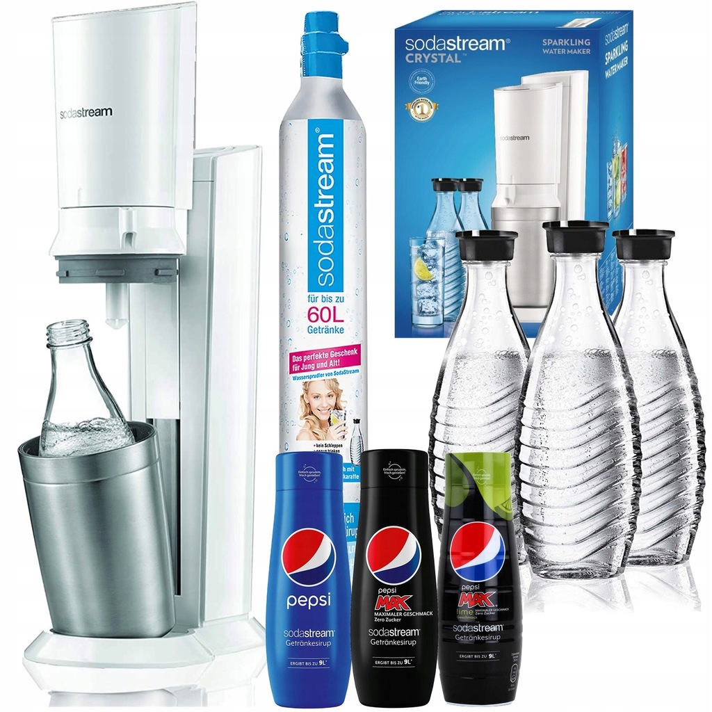 Soda Stream Saturator do Wody SYFON + Syropy PEPSI - 11100740083 ...