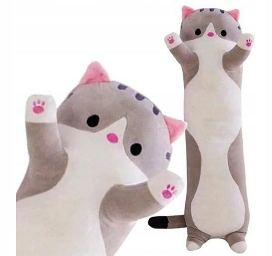 DŁUGI KOT KOTEK PODUSZKA MASKOTKA PLUSZAK 50 CM XL - 13125792115 ...