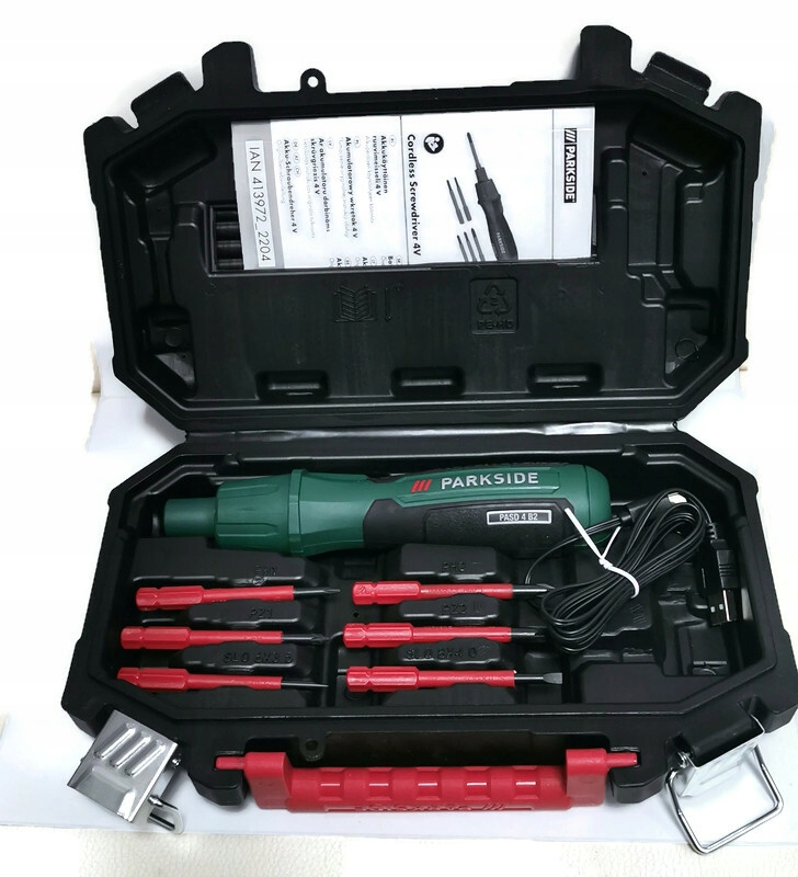 Parkside wkrętak akumulatorowy pasd 4 b2 4v 1,5Ah - 14743583565 ...