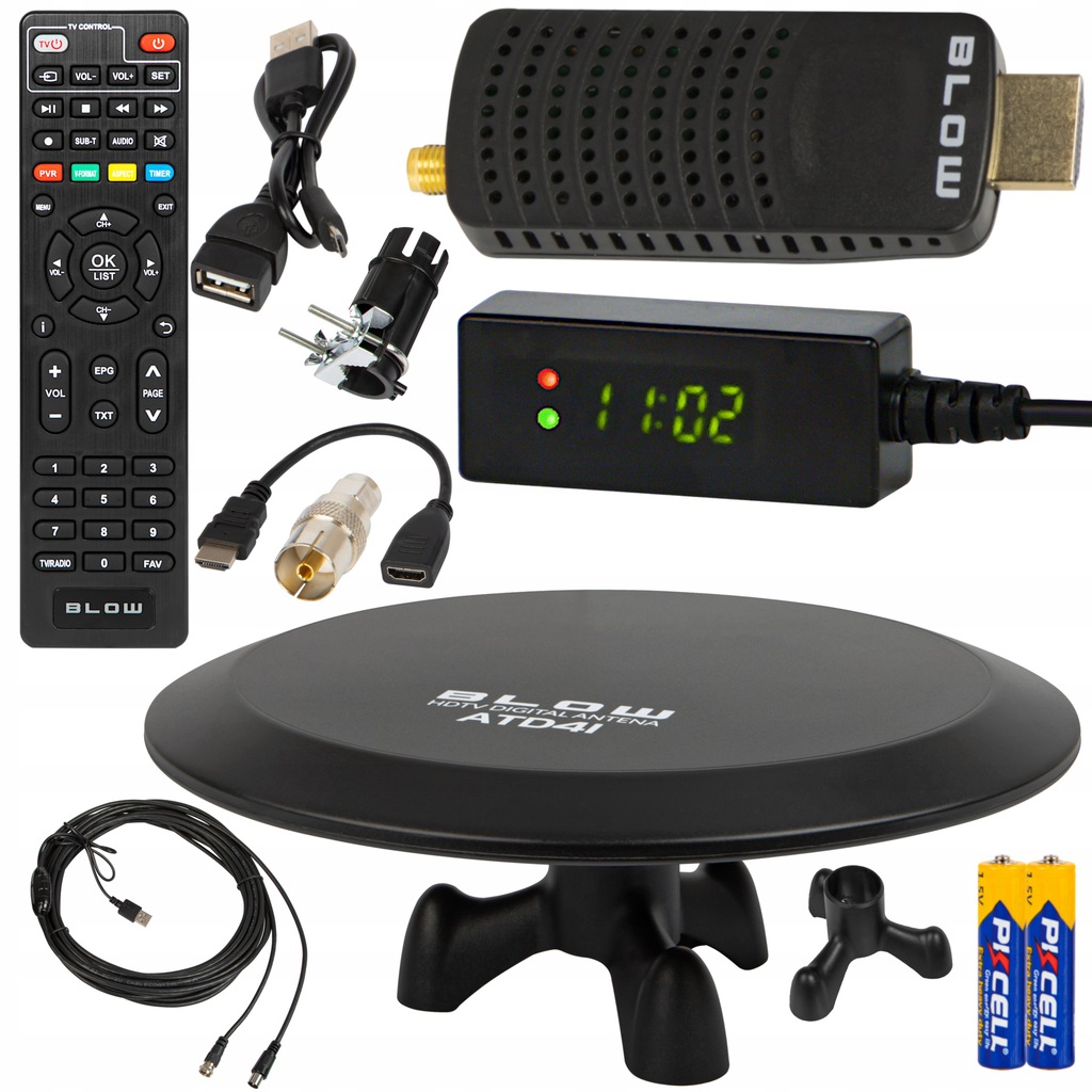 TUNER DEKODER TV NAZIEMNEJ DVB-T2 H.265 + ANTENA - 14253311338 ...