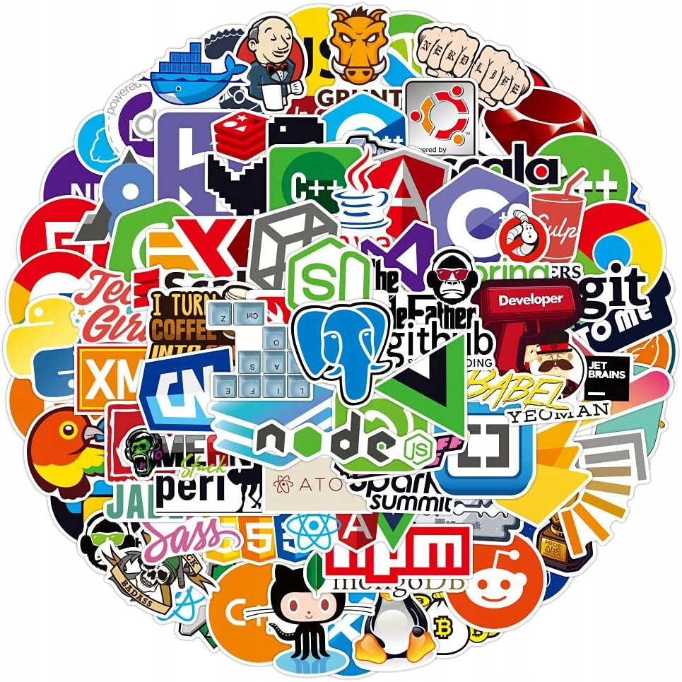 Naklejki Na Laptopa Dla Programisty Informatyka Wlepy na Walizkę 100 Loga - 15090328917 ...
