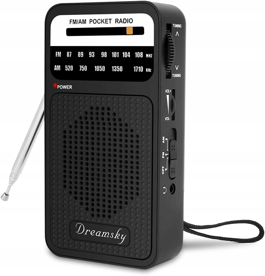 KIESZONKOWE RADIO AM/FM Z GŁOŚNIKIEM NA BATERIE - 13947707709 - oficjalne archiwum Allegro