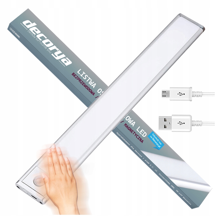 LAMPA Z CZUJNIKIEM RUCHU MAGNETYCZNA LISTWA LED - 11997089655 ...