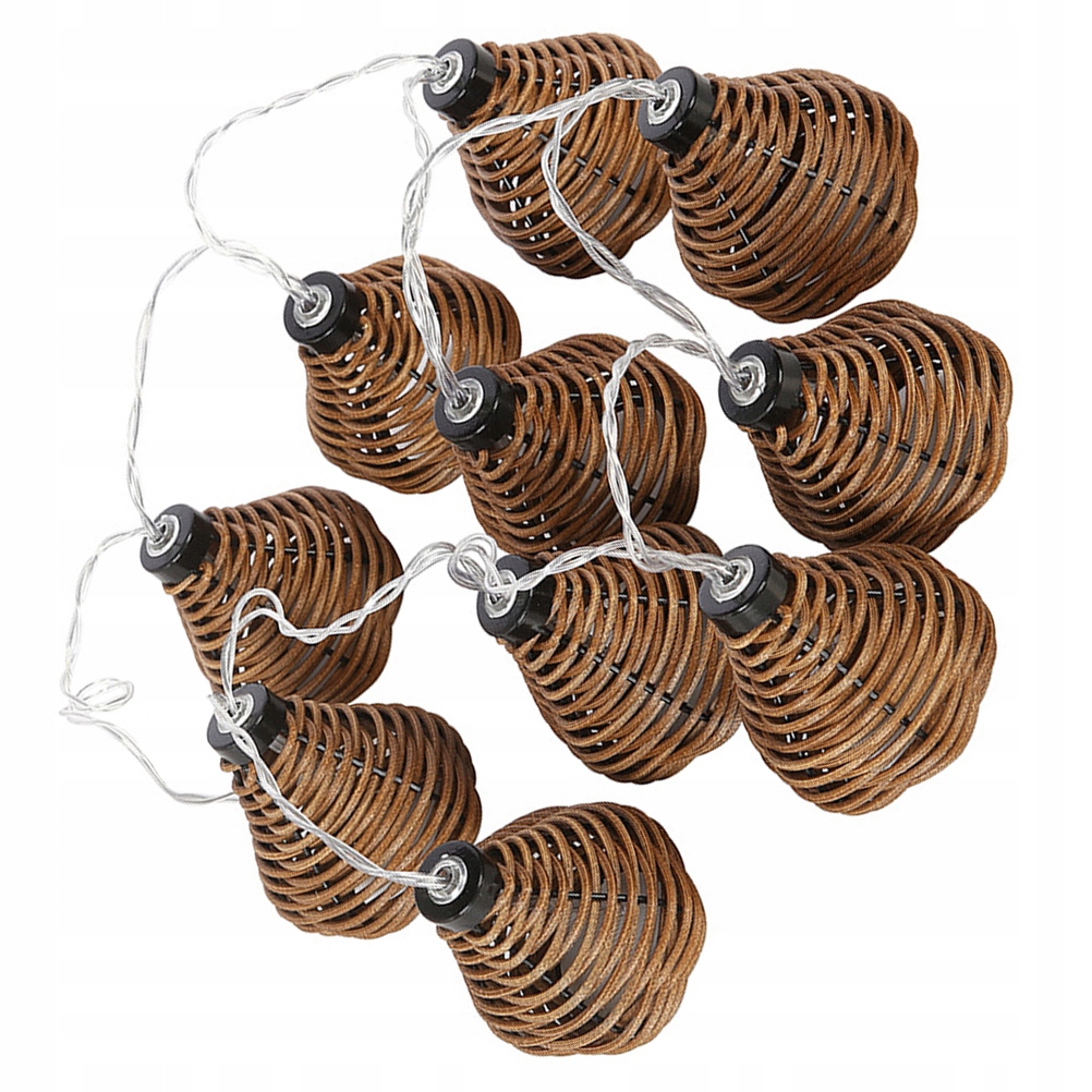 GARLAND LIGHTS IMITATION RATTAN DECORATIVE STRING BROWN 6.30X6.00X6 ...