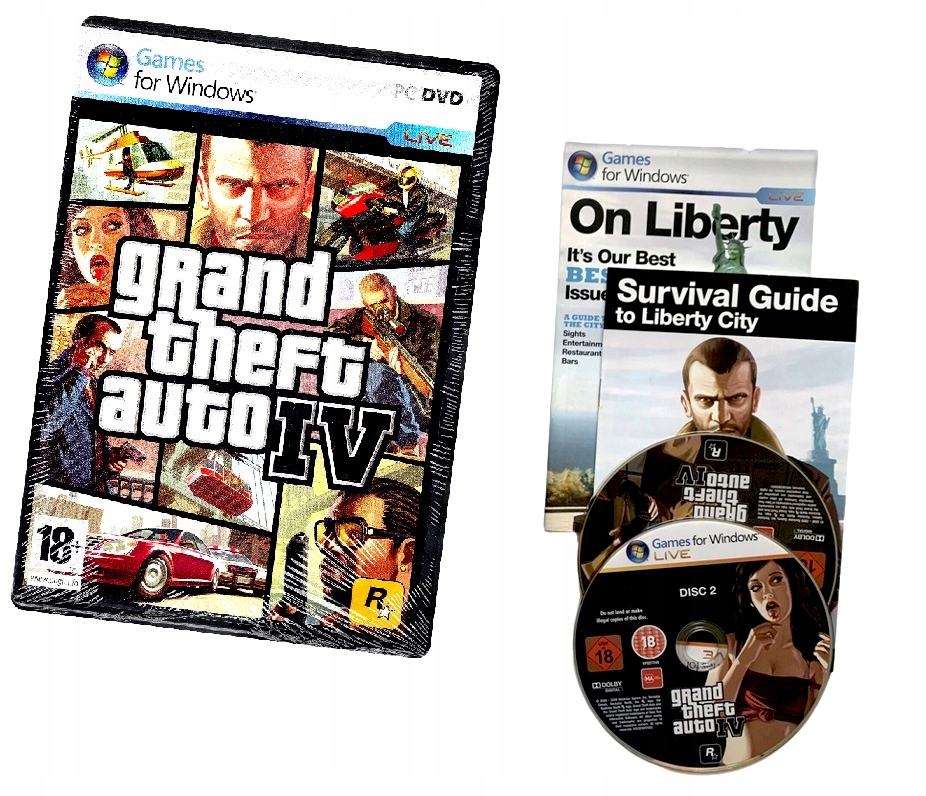 Grand Theft Auto GTA IV PC komputerowa NOWA Pudełkowa +MAPA ...
