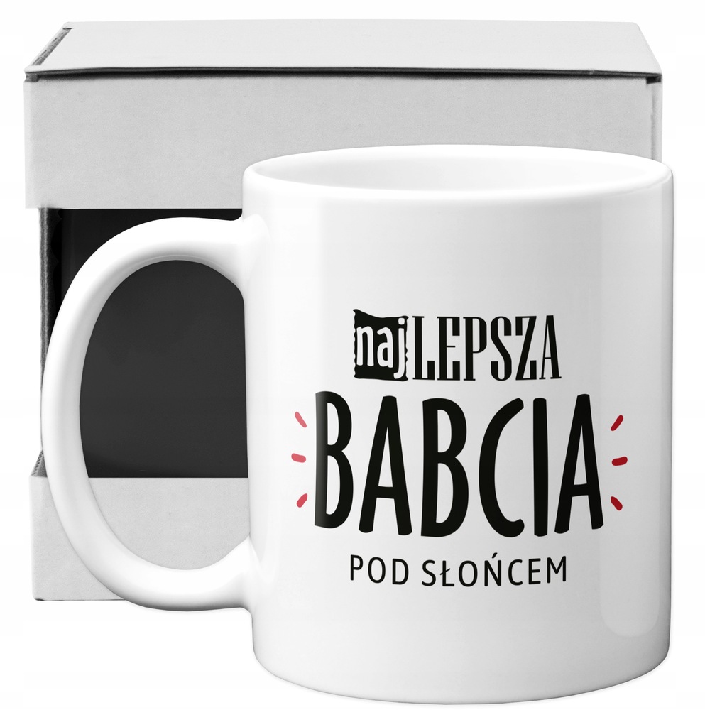 kubek NAJLEPSZA BABCIA dzień babci pomysł prezent - 14164955223 - oficjalne archiwum Allegro