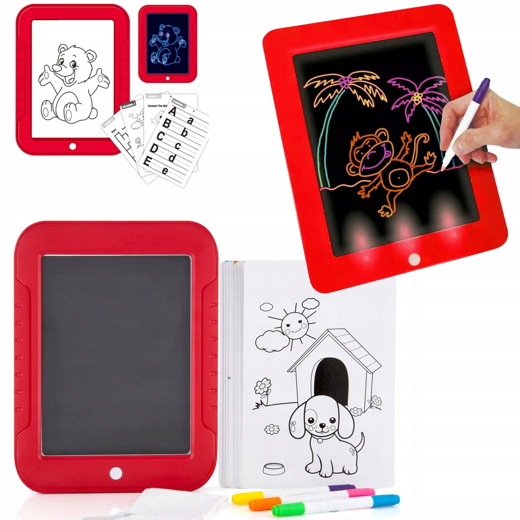 TABLET GRAFICZNY DO RYSOWANIA ZNIKOPIS NOTATNIK LED MAGICZNY PAD ...