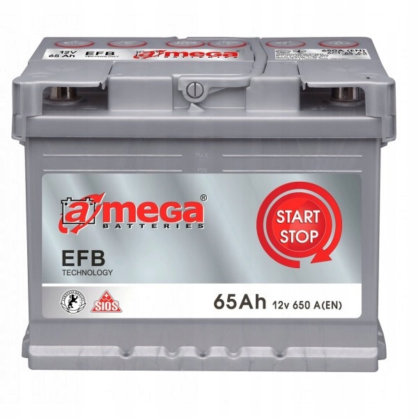 Akumulator Amega EFB Start-Stop 12V 65Ah 650A - 13240338006 - oficjalne archiwum Allegro