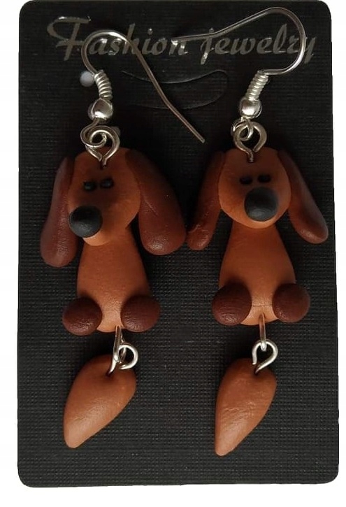 KOLCZYKI Z MODELINY PIES JAMNIK KRÓTKOWŁOSY BIGLE! - 11936323123 ...