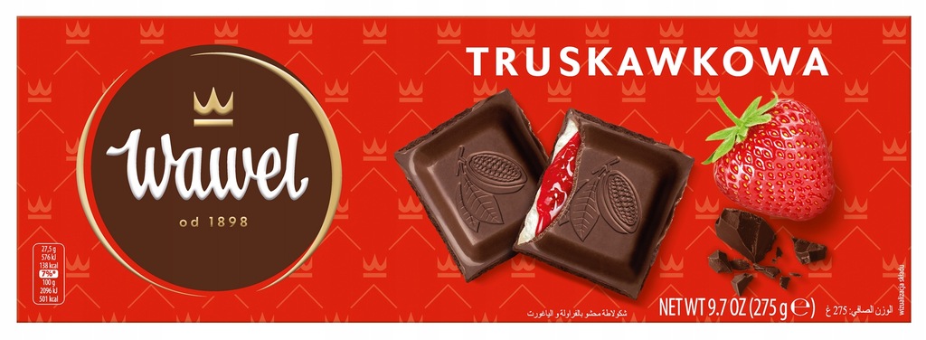 Czekolada nadziewana Truskawkowa Duża Wawel 275g - 12644549269 - oficjalne archiwum Allegro