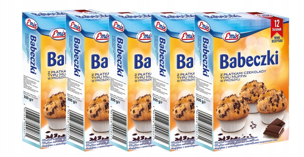Karton 5x EMIX babeczki z płatkami czekolady 300g - 9803908362 - oficjalne archiwum Allegro