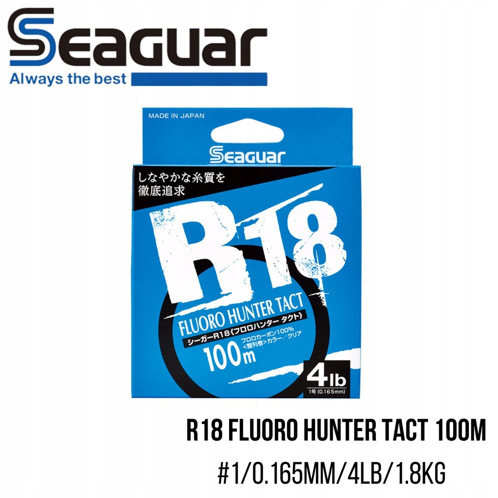 Żyłka fluorocarbon Seaguar R18 Fluoro Hunter TACT #1/0.165mm/4lb (100 m) - 16933582870 ...