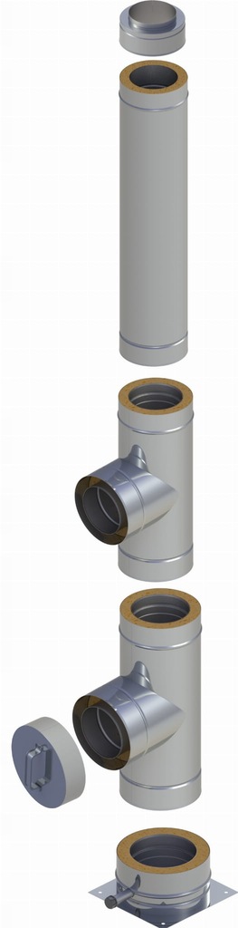 Komin izolowany stojący 180 węgiel, drewno 1 rura - 11873631007 - oficjalne archiwum Allegro