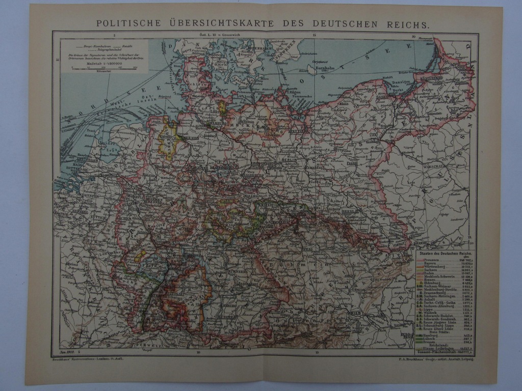 RZESZA NIEMIECKA POLSKA mapa polityczna 1904 r. - 11534726440 ...