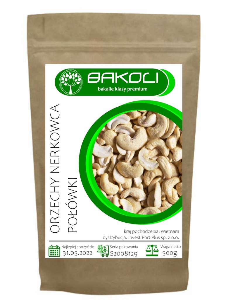 Orzechy NERKOWCA 1kg połówki NATURALNE nerkowce - 9599790966 - oficjalne archiwum Allegro