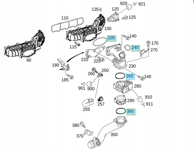 ZESTAW USZCZELEK PRZEPUSTNICY MERCEDES-BENZ OM651 - 9138553169 ...