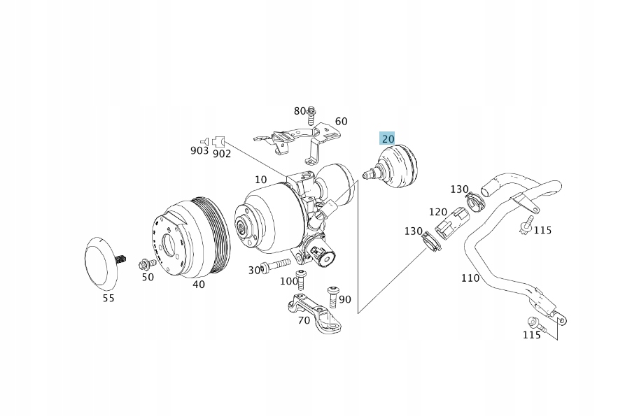 Tłumik pulsacji pompy ABC Mercedes-Benz M278 - 12951714369 - oficjalne ...