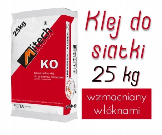 Mitech KO Klej do siatki wzmocniony włóknami 25kg - 10966509921 ...
