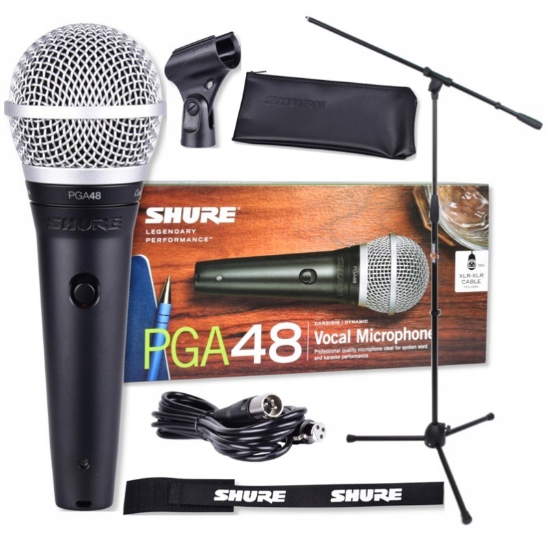 Купить Динамический микрофон SHURE PGA 48 XLR + подставка: отзывы, фото ...